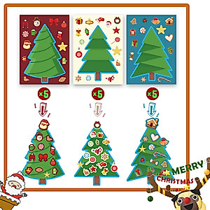 Funnlot Christmas Crafts for Kids 30PCS Make a Christmas Tree Stickers Christmas Activities for Kids Christmas Kids Christmas Crafts Toddler Christmas Tree Sticker for Kids Christmas Games