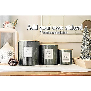 Farmhouse Kitchen Canisters for Countertop - Approx. 5, 4 & 2 Quart / Canisters Sets for the Kitchen / Rustic Home Decor / Modern Farmhouse Decor