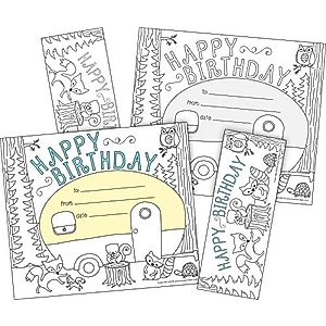 BARKER CREEK Recognition Awards and Bookmarks, Color Me Happy Birthday, 30 Double-Sided Awards and 30 Double-Sided Bookmarks, Awards are 6-3/8" x 5-1/2", Bookmarks are 2-1/8" x 5-1/2" (427)