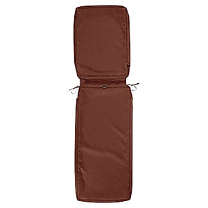 Classic Accessories Montlake FadeSafe Water-Resistant 80 x 26 x 3 Inch Outdoor Chaise Lounge Cushion Slip Cover, Patio Furniture Cushion Cover, Heather Henna Red