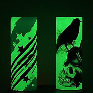 Glow in the Dark Sublimation Tumbler 20 Oz Skinny Straight, 4 Pack Luminous Skinny Tumbler Bulk for Sublimation with Shrink Wrap, Stainless Steel Skinny Sublimation Tumbler Glow in the Dark, White