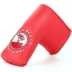 DBYAN Golf Putter Head Cover,Pebble Beach USA Flag Patterned Design Long Life Tree Print for Blade Scotty Cameron Odyssey Callaway Taylormade Titleist Ping Mizuno Cobra,Red