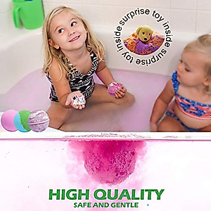 3.5 oz XL Bath Bombs for Kids with Puppy Toys Inside Kids Bath Bombs Organic Bubble Bath Fizzies Colorful Bomb 12 Pcs Set Birthday/Christmas Surprise Gift for Girls & Boys