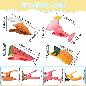 Honoson 16 Pcs Beach Towel Clips for Beach Chairs Beach Chair Clips for Towels Beach Towel Holder Plastic Cute Clothes Pins Funny Decorative Clothespins for Patio Pool Accessories Summer, 8 Styles