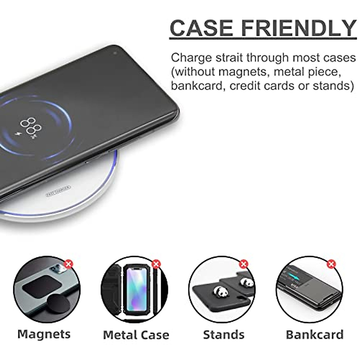 Wireless Charger(2 Pack), ANBBIN 20W Fast Charging Pad Compatible with iPhone14/13/12/11 Series/X/XS/8,Samsung Galaxy S22/S21/S20/S10,AirPods Pro(No AC Adapter)