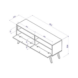 Boahaus Milwaukee Black Matte TV Stand - Mid-Century Modern Entertainment Center for TVs up to 55" - Durable Manufactured Wood - Ample Storage Cabinets