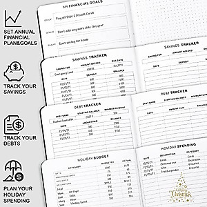 JUBTIC Budget Planner 2024, Budget Book and Monthly Bill Organizer, Finance Planner with Expense Tracker Notebook,Undated,12 Month, A5 Size, Balck