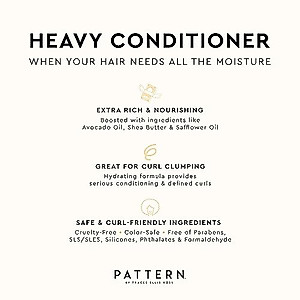 PATTERN Beauty by Tracee Ellis Ross Heavy Conditioner, 29 Fl Oz, Avocado Oil, Shea Butter & Safflower Oil, Rich Moisture for Curlies, Coilies and Tight-Textures, 3a-4c