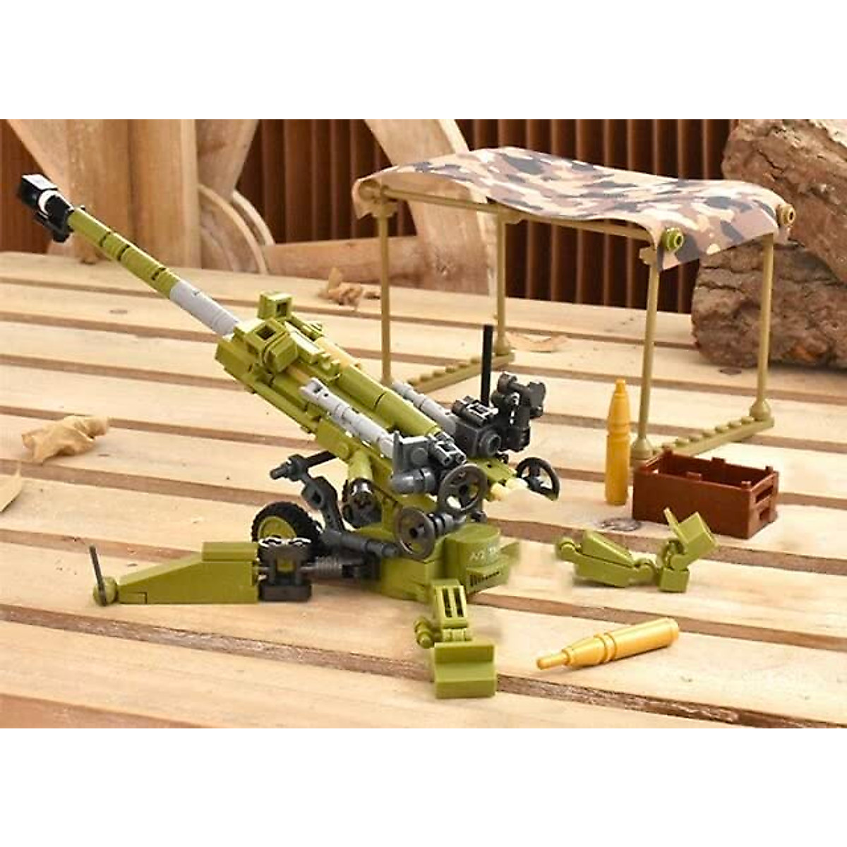 General Jim's 155mm Howitzer & Artillery Weapons Set 350 Quality Pieces Modular Building Block Bricks for for Toy Figures and Buildings Blocks War Sets