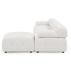 Free Combination Sectional Sofa Reversible Modular Couch Rearrangeable L-Shaped Corner 4 Seaters Sofá with Movable Chaise Ottoman,Upholstered Cloud Deep Seat Couches for Living Room