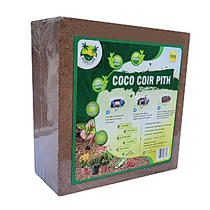 MODELLOR Premium Coco Coir Brick 10 lb., yields 18 to 20 gallons of Coir, Organic, Super Washed, Seed Starter, pH Balanced, Gardening, Indoor, Outdoor use.