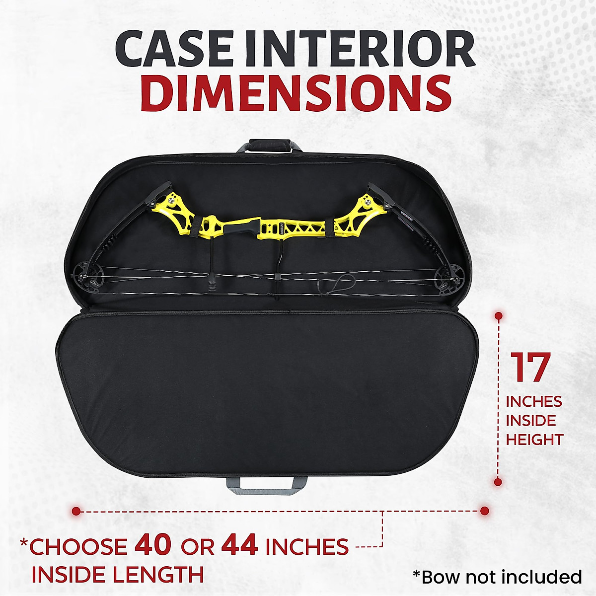 Legend Apollo Travel Compound Bow Case - Soft Bow Case with Spacious Storage Pockets & Lightweight Design - Shock Absorbing Foam Padding & Tricot Lining, Arrow Tube Holder - 40" & 44" Interior