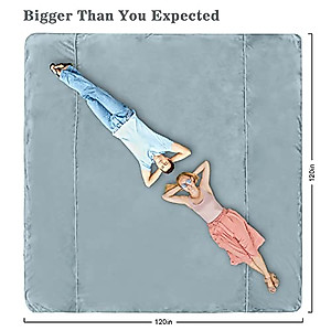 Enimib Oversized King Blanket 120 x 120 Inches, Extra Large Soft Warm Lightweight Flannel Fleece Thick Throw Blanket 10'x 10', Plush Microfiber Fluffy Big Blanket for Couch/Bed/Sofa Camping Grey