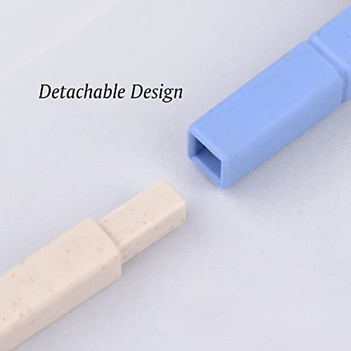 JIABEIUS 4 Sets Collapsible Reusable Utensils Set with Case, Wheat Straw Portable Utensils Include Spoon Knife Forks Chopsticks for Adult Travel Picnic Camping Or Birthday Use