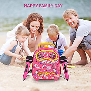Kids Karaoke Machine with 2 Microphones for Girls Children Singing Machine Toddler Bt Karaoke Music Toy for Birthday