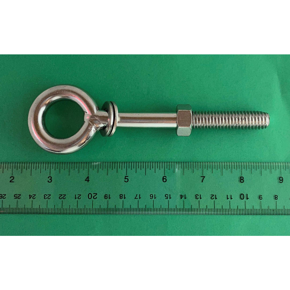 US STAINLESS 2 Pieces Stainless Steel 316 Eye Bolt 1/2" x 6" Whitworth Short Thread Marine Grade