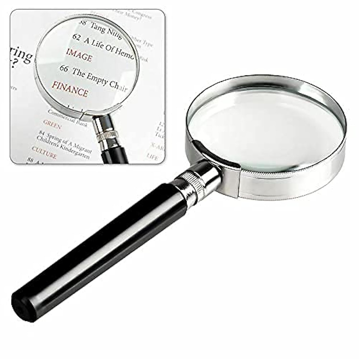 10X Handheld Magnifier Magnifying Glass Handle Low Vision Aid High Magnification for Reading, Senior, Map, Inspection, Handcraft Hobby (50MM)