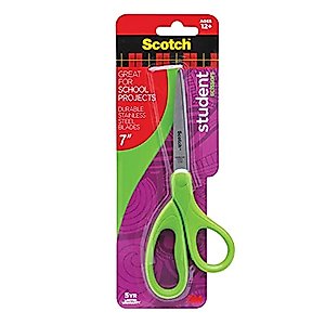 Scotch 7-Inch Student Scissors, Assorted Colors