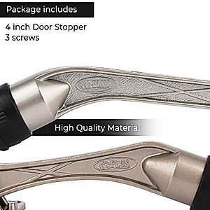 HOME&I Easy Pedal Kickdown Door Stopper,4-Inch Basic Commercial Doorstops Holder Kick Door Kickstand Height-Adjustable Rubber Foot (4 Inch-Black)