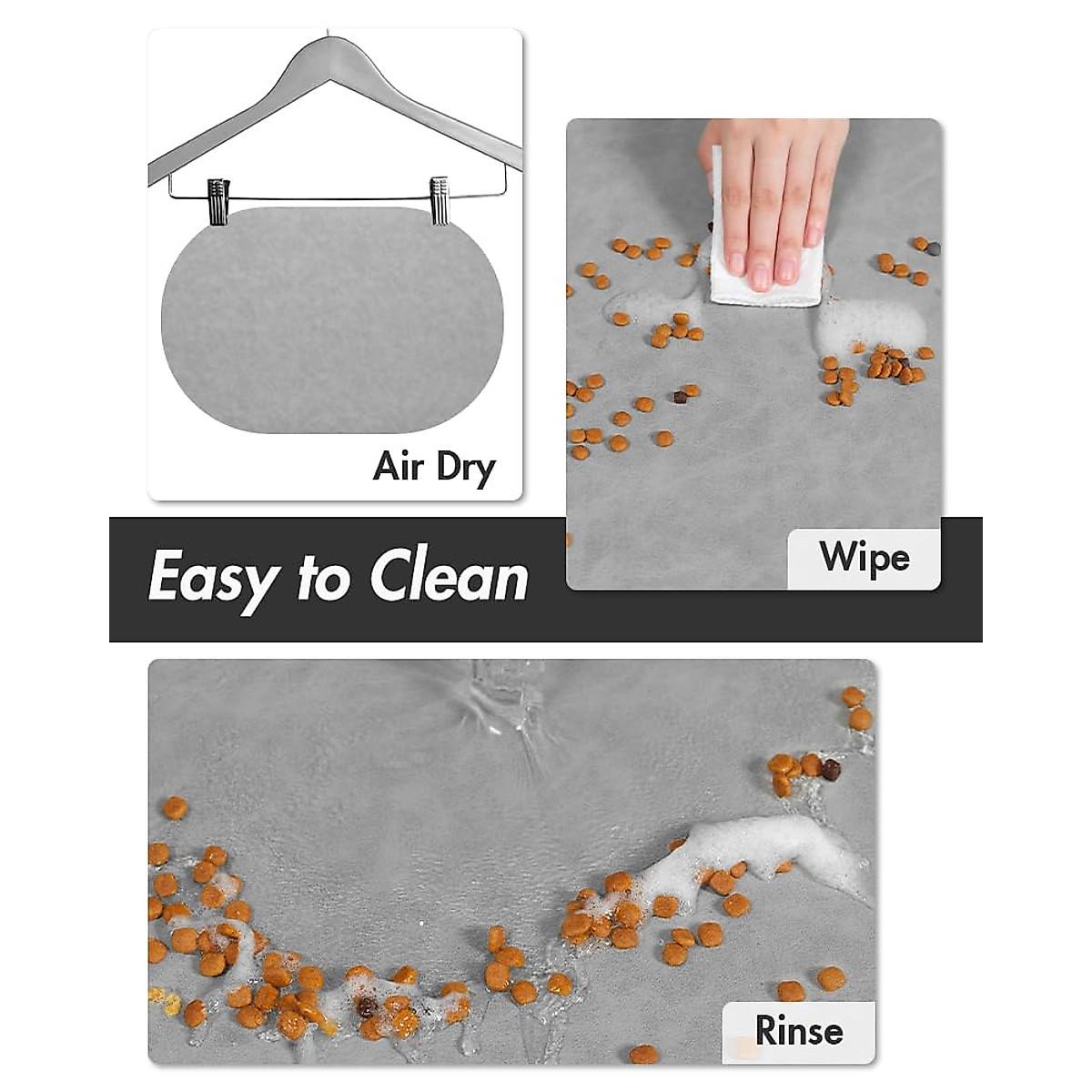 Absorbent Dog Water Mat-Dog Mat for Food and Water Bowl, Quick Dry Pet Feeding Mat, No Stains Dog Food mat, Dog Accessories Pet Supplies Mat-Dog Water Bowl Mat for Messy Drinkers