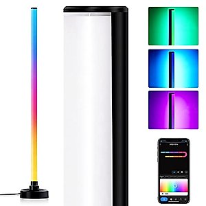 Hslifoyu Floor Lamp Corner Light - RGB LED Corner Lamp with Alexa, Smart Floor Lamp Control by App & Remote Control, 44 Scene and DIY Morden Floor Lamp for Bedroom Living Room Gaming Room (Silicone)