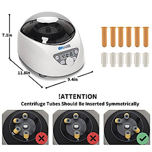 ONiLAB Lab PRP Benchtop Centrifuge 6x15mL/10mL/7mL/1.5-5ml, 300-5000rpm(Max. 2600xg RCF),LCD Digital Desktop Lab Centrifuge Timer 30sec-99min, Two Quick Start Programs