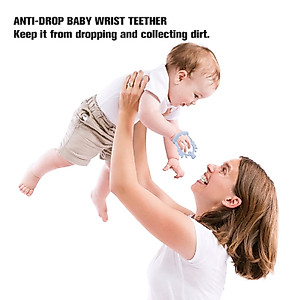 Teething Toys for 0-6 and 6-12 Months Babies, Tinabless 3packs Anti-Drop Baby Wrist Teether Soothing Pacifiers, Hand Teether for Babies, BPA-Free, Non-Toxic Silicone Chew Toys