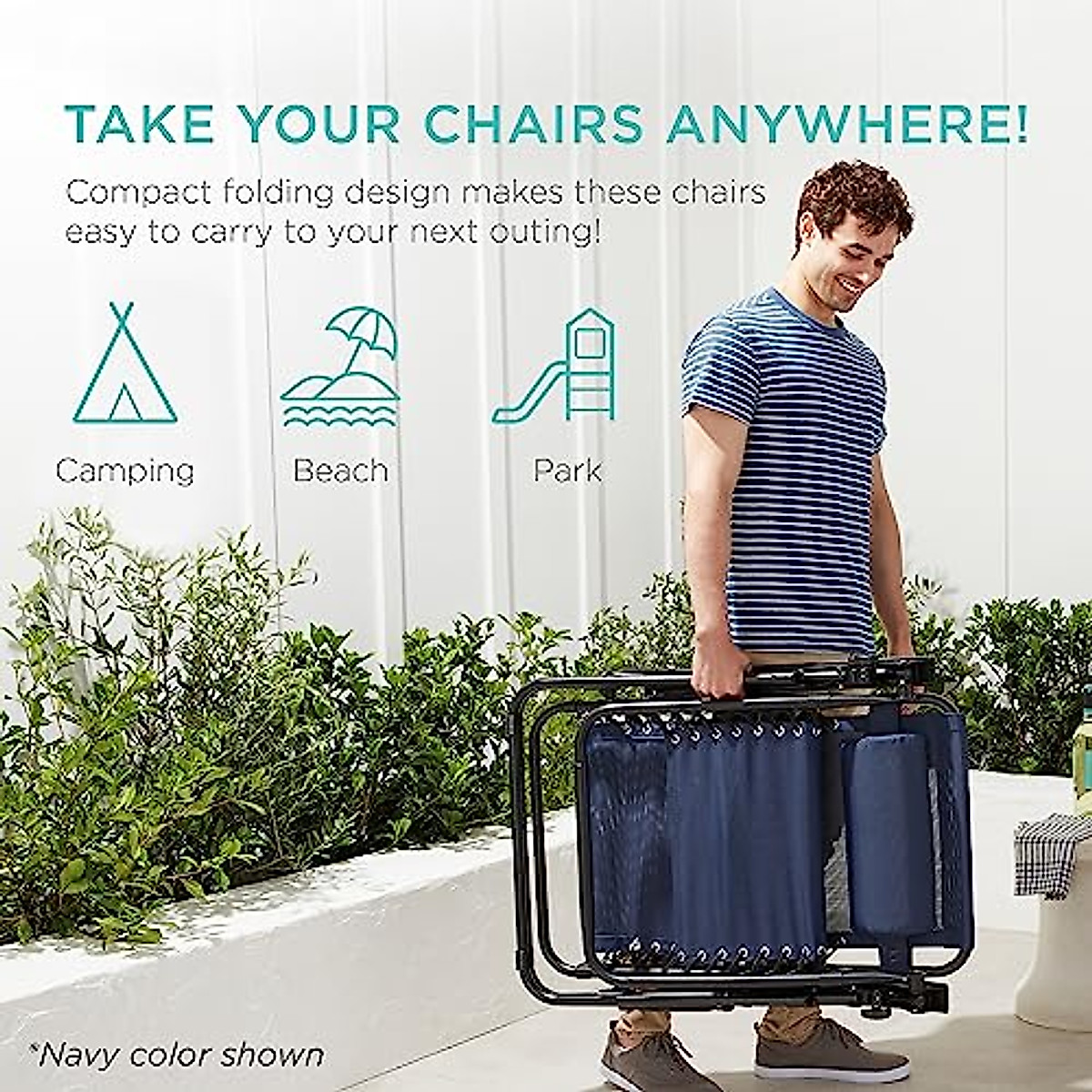 Best Choice Products Set of 2 Adjustable Steel Mesh Zero Gravity Lounge Chair Recliners w/Pillows and Cup Holder Trays - American Flag