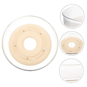 Zerodeko 3pcs rotatable Tray Plastic Trays for Food Plastic Food Tray Rotating Storage Rack Fridge Organizer for Refrigerator Seasoning Rotating Tray for Makeup Plastic Round Makeup Tray