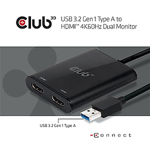 Club3D CSV-1474 USB 3.2 Gen1 Type A to HDMI Dual Monitor 4K60Hz