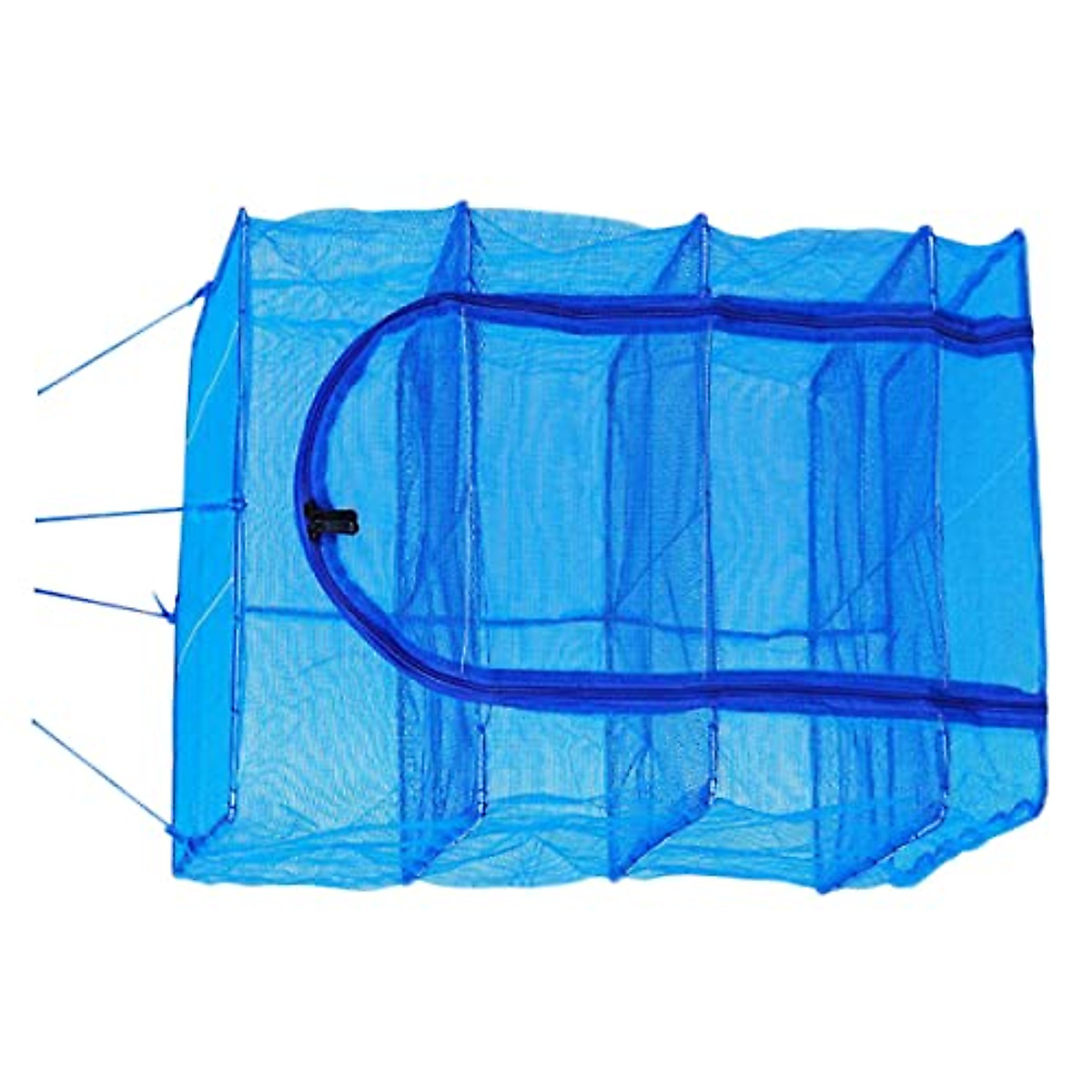 CLISPEED 2pcs Foldable Fish Cage Meat Dehydrater Foldable Basket Flower Food Foldable Drying Rack Mesh Hanging Dryer Rack Drying Basket Nylon Multi-layer Net Blue Nylon Hanging Hanger
