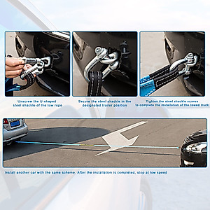 jeseny 1 Pack Car Tow Rope, Super Heavy-Duty 8T Nylon Outdoor Emergency Rescue Rope, 16.4Ft Night Fluorescence Car Tow Strap Duty, Suitable for Various Vehicles Heavy Duty Emergency Towing (Blue)