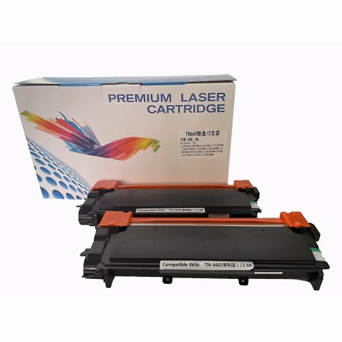 Ebooine Compatible Toner Cartridge Replacement for Brother TN660 TN630 High Yield to use with HL-L2300D HL-L2380DW HL-L2320D DCP-L2540DW HL-L2340DW HL-L2360DW MFC-L2700DW Printer (Black, 2 Pack)