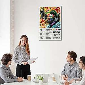 Rod Wave Poster Rapper Album Cover Music Posters Signed Limited Edition Canvas Poster Wall Art Decor Print Picture Paintings for Living Room Bedroom Decoration (A,16x24in Unframe)