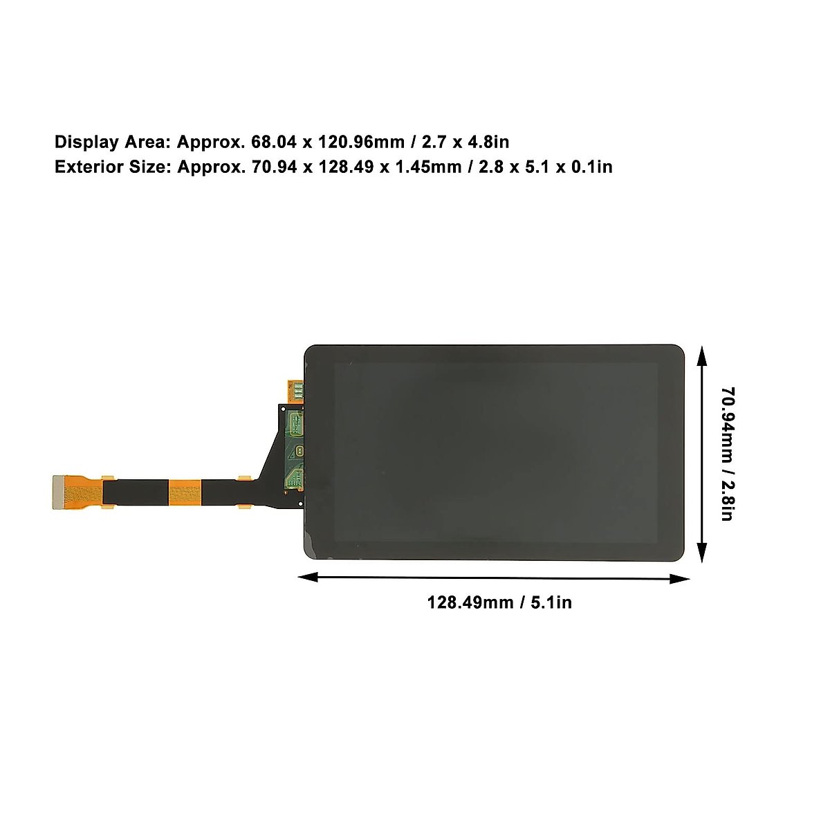 Septpenta 3D Printer LCD Screen, LS055R1SX04 Display Supports 2560X1440 Resolution, High Light Transmittance, Reliable and Stable, Compatible and PC Devices