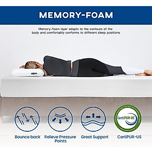 MKDLUFEI 12 Inch Full Size Mattress, Full Mattress, Gel Memory Foam Mattress, Mattress Full Size with Cover for a Cool Sleep & Pressure Relief, Memory Foam Mattress Full, CertiPUR-US Certified, White
