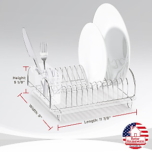 Better Houseware 3423 Compact Dish Drainer Set, Stainless 12" x 9" x 5"