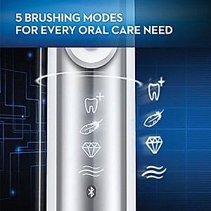 Oral-B 7500 Electric Toothbrush with Replacement Brush Heads and Travel Case, White