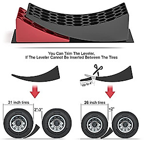 Rophor Camper Levelers, RV Leveling Blocks Ramps Kit for Travel Trailer, Include Two Curved Levelers, Two Chocks, Two Anti-Slip Mats and Carrying Bag, Up to 35,000 lbs
