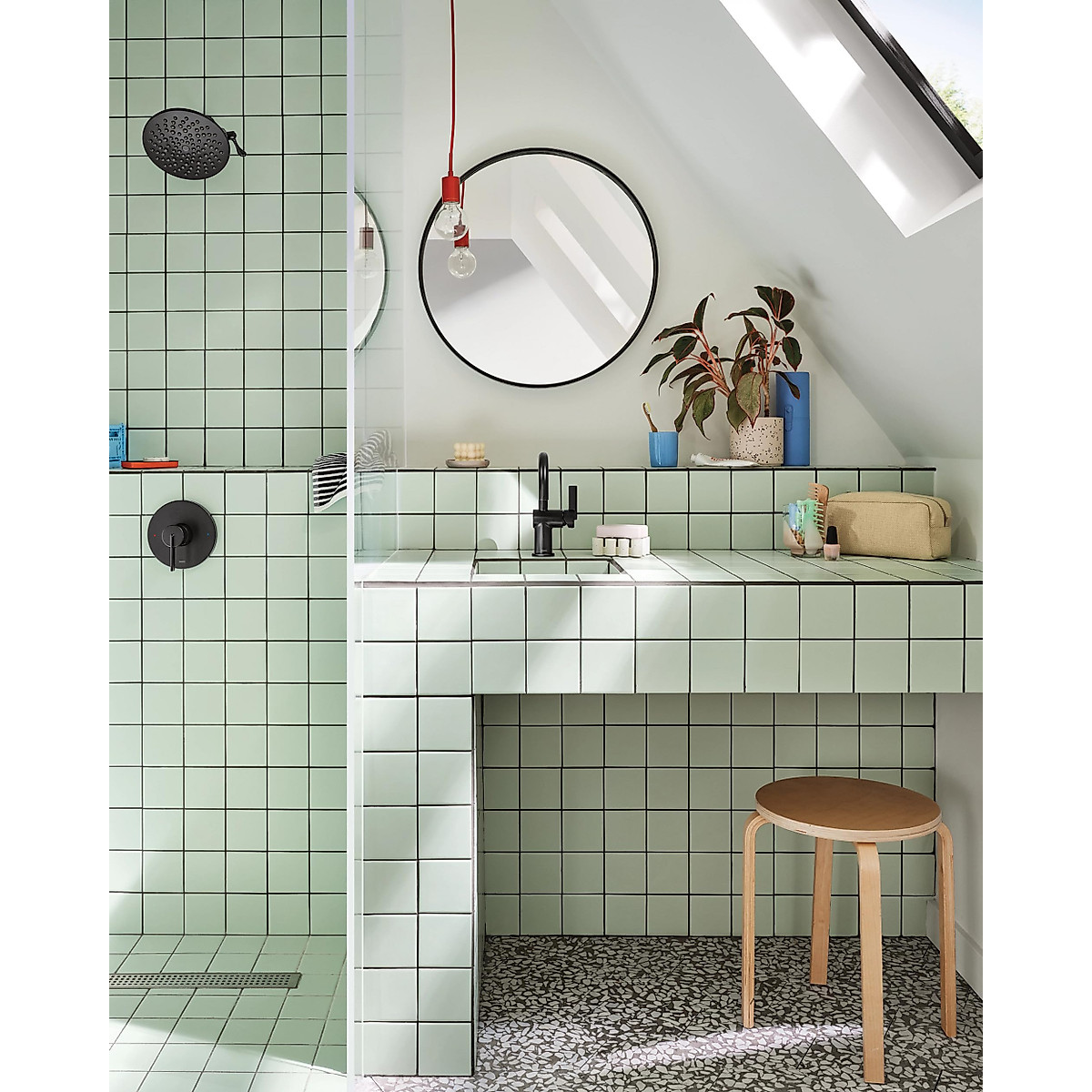 Moen 6221BL CIA Collection Single Handle Bathroom Sink Faucet, Matte Black