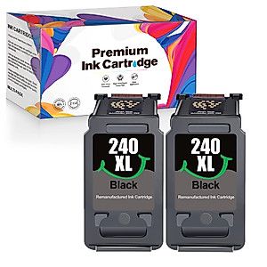 PG-240 XL Black Ink Cartridge Replacement for Canon 240 240XL Remanufactured PG-240XL Ink Compatible to Printer TS5120, MG3620, MG2120, MG3120, MG4120, MG2220, MG3220, MG4220, MG3520, MX472 (2 Black)