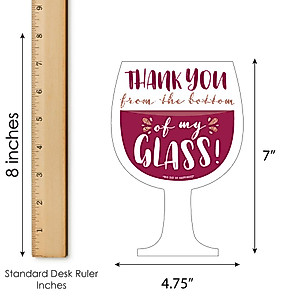 Big Dot of Happiness But First, Wine Tasting Party Thank You Note Cards with Envelopes - Set of 12