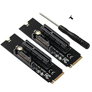 MZHOU 2 Pack M.2 Key M Transfer PCI-E 1X 4X Card Transfer to M.2 NGFF Adapter Card (2 Packs)