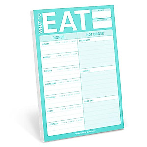Knock Knock What to Eat Pad (Mint Green), Magnetic Meal Planning Note Pad with Magnet, 6 x 9-inches