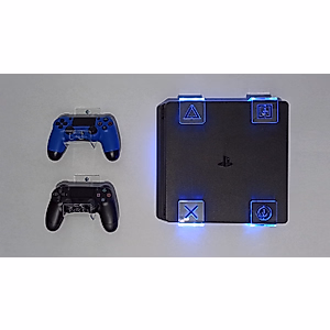 WALL MOUNT FOR PS4 PLAYSTATION 4 WITH MULTICOLOR LED LIGHTING KIT + 2 CONTROL MOUNT (PS4 PRO)