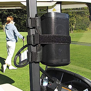 HomeMount Golf Cart Speaker Mount - Golf Cart Accessories Adjustable Strap Speaker Holder Compatible with JBL Flip 4/JBL Flip 5 Etc Most Portable Speakers