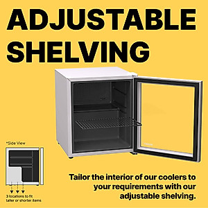 Husky Premium Countertop Mini Fridge, 46L Compact Beverage Refrigerator with 40 Can Capacity, Freestanding Mini Drink Fridge with Reversible Glass Door (White)