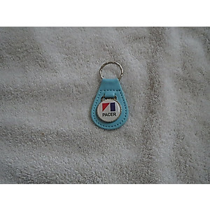 1975 1976 1977 1978 1979 AMC PACER EMBLEM LEATHER KEYCHAIN - SKY BLUE