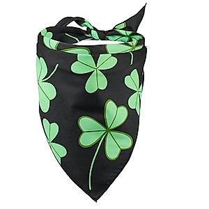 Native Pup St. Patrick's Day Dog Bandanas | 3-Pack | Lucky Shamrock Clover Bandanna| (St. Patrick's, Large)