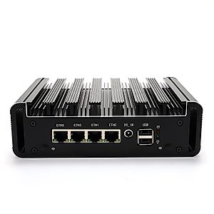 Jasper Lake Celeron N5105 Quad Core Firewall Micro Appliance, Mini PC, Nano PC, Router PC with 8G RAM 128G SSD, 4 RJ45 2.5GBE Port AES-NI Compatible with Pfsense